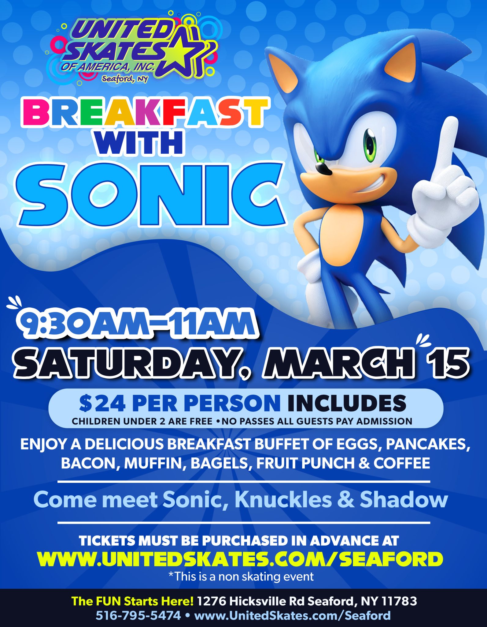 Sonic & Friends Breakfast | United Skates of America