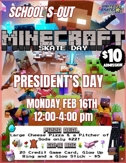 Minecraft Day At USA | United Skates of America