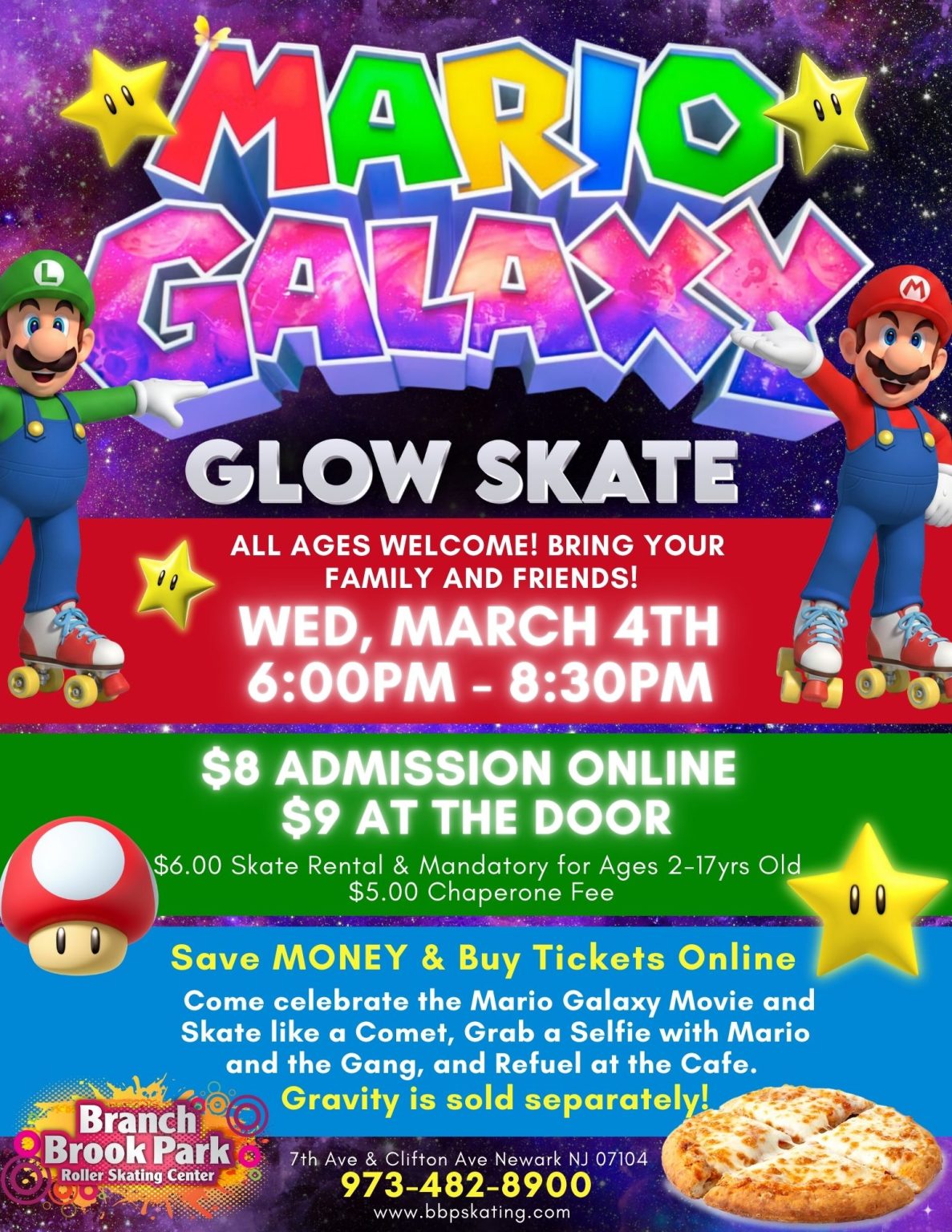 Mario Galaxy Glow Skate | Branch Brook Park Skating