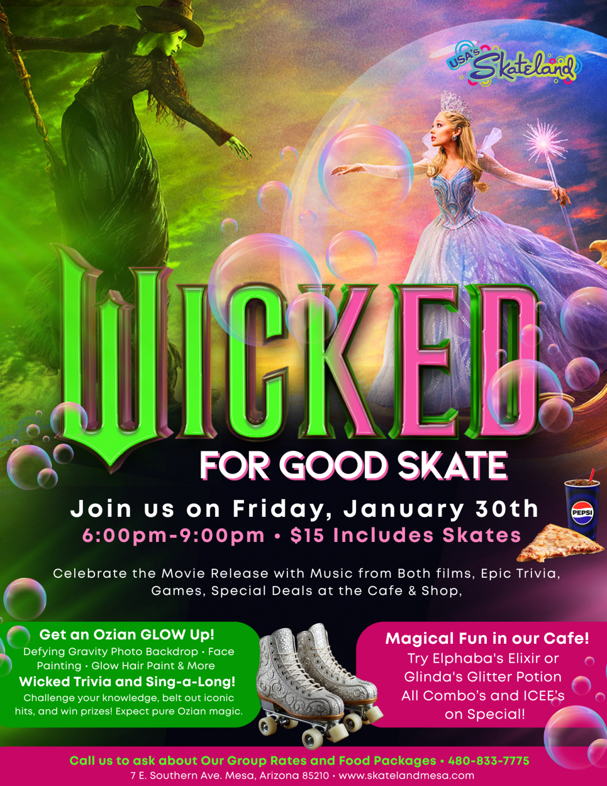 Wicked For Good Skate | Skateland Mesa