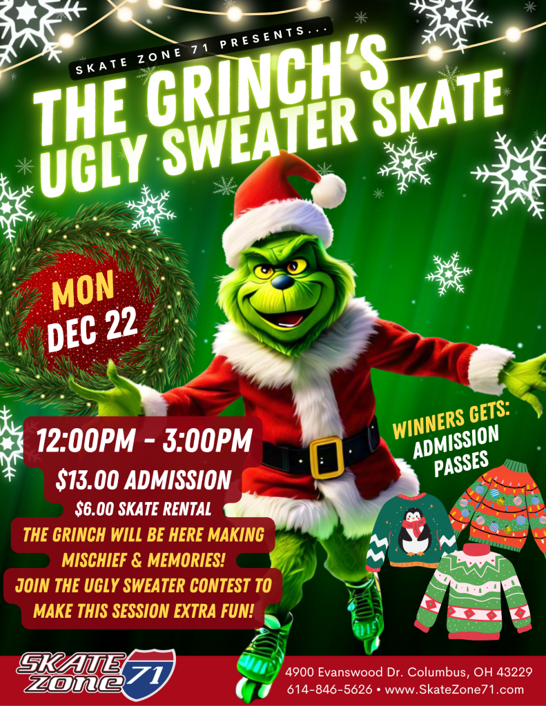 Grinch Ugly Sweater Skate | Skate Zone 71