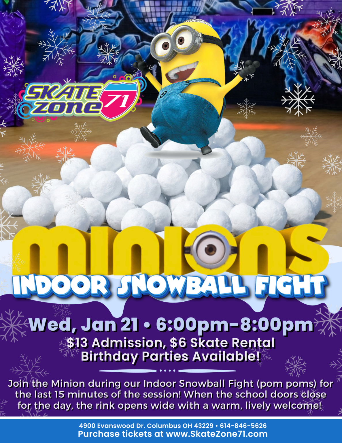Minion Indoor Snowball Fight Skate | Skate Zone 71